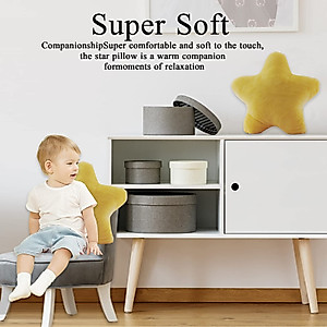 AUCOOMA Star Pillow Plush Soft Star Shaped Throw Pillows Toy Stuffed Cushion Yellow 15.7"