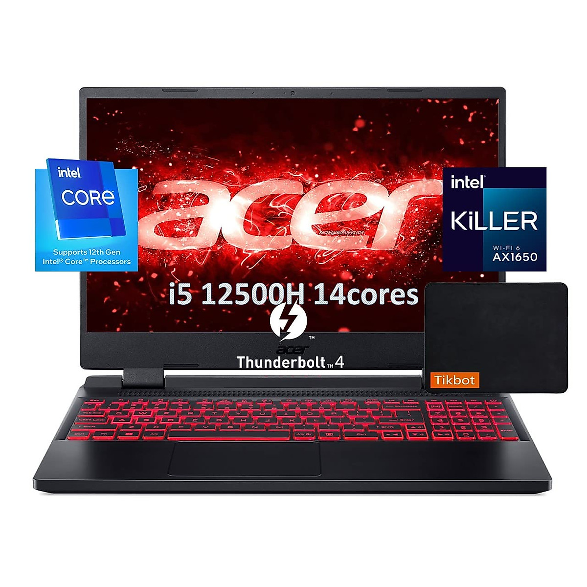 Acer 2022 New Nitro 5-15.6" 144 Hz IPS - Intel Core i5 12th 12500H - NVIDIA GeForce RTX 3050 - Thunderbolt 4 - Killer Wi-Fi 6 - Windows 11- Gaming Laptop w/Mouse pad (16GB RAM | 512GB PCIe SSD)
