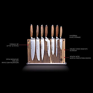 Schmidt Bros. Acacia Downtown Magnetic Knife Block Schmidt-22-Series, Up to 18-Piece