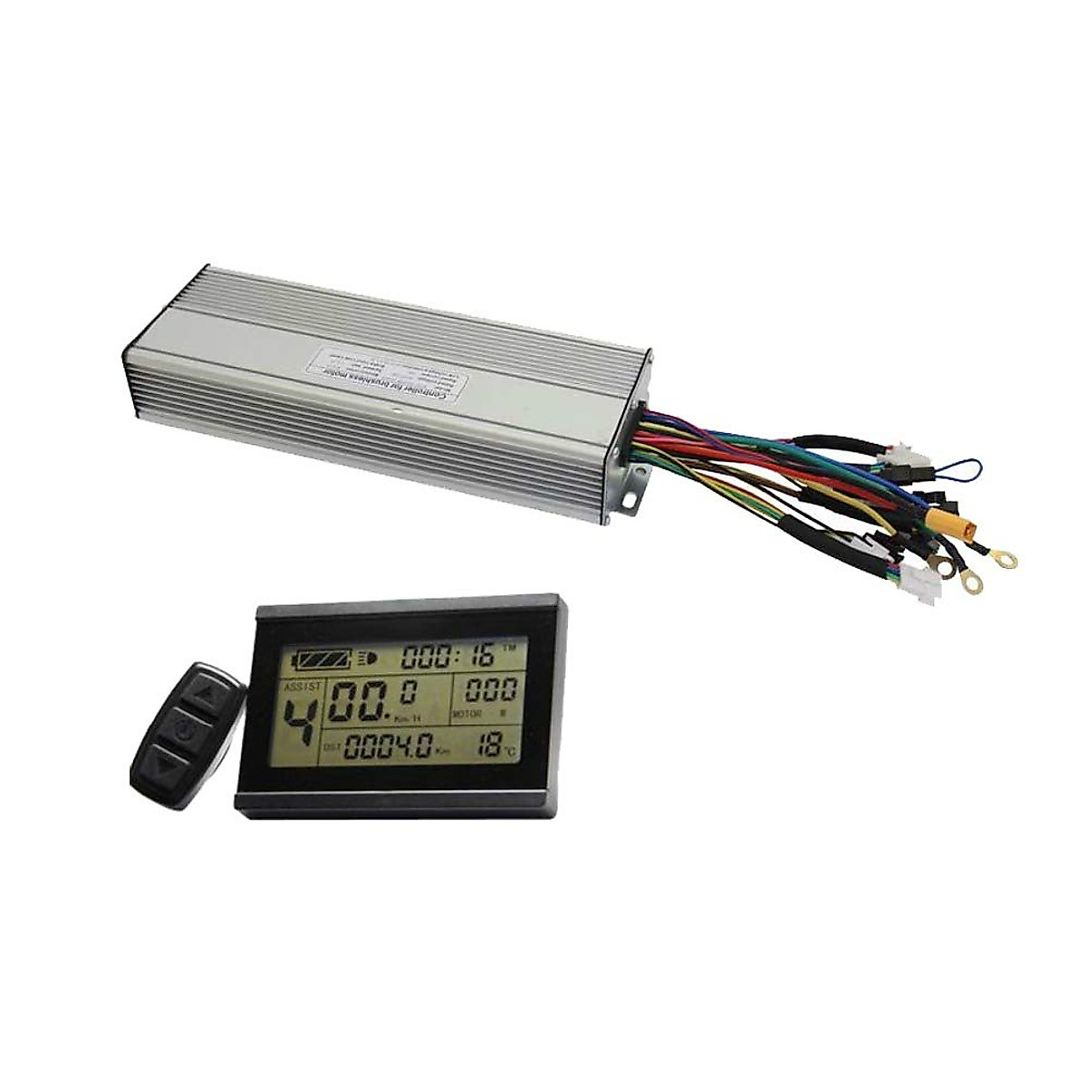 HALLOMOTOR Ebike 36V 48V 18MOSFET 45A 1500W Controller DC Sine Wave Reg Reverse Function Electric Bike+36V 48V LCD3 Display