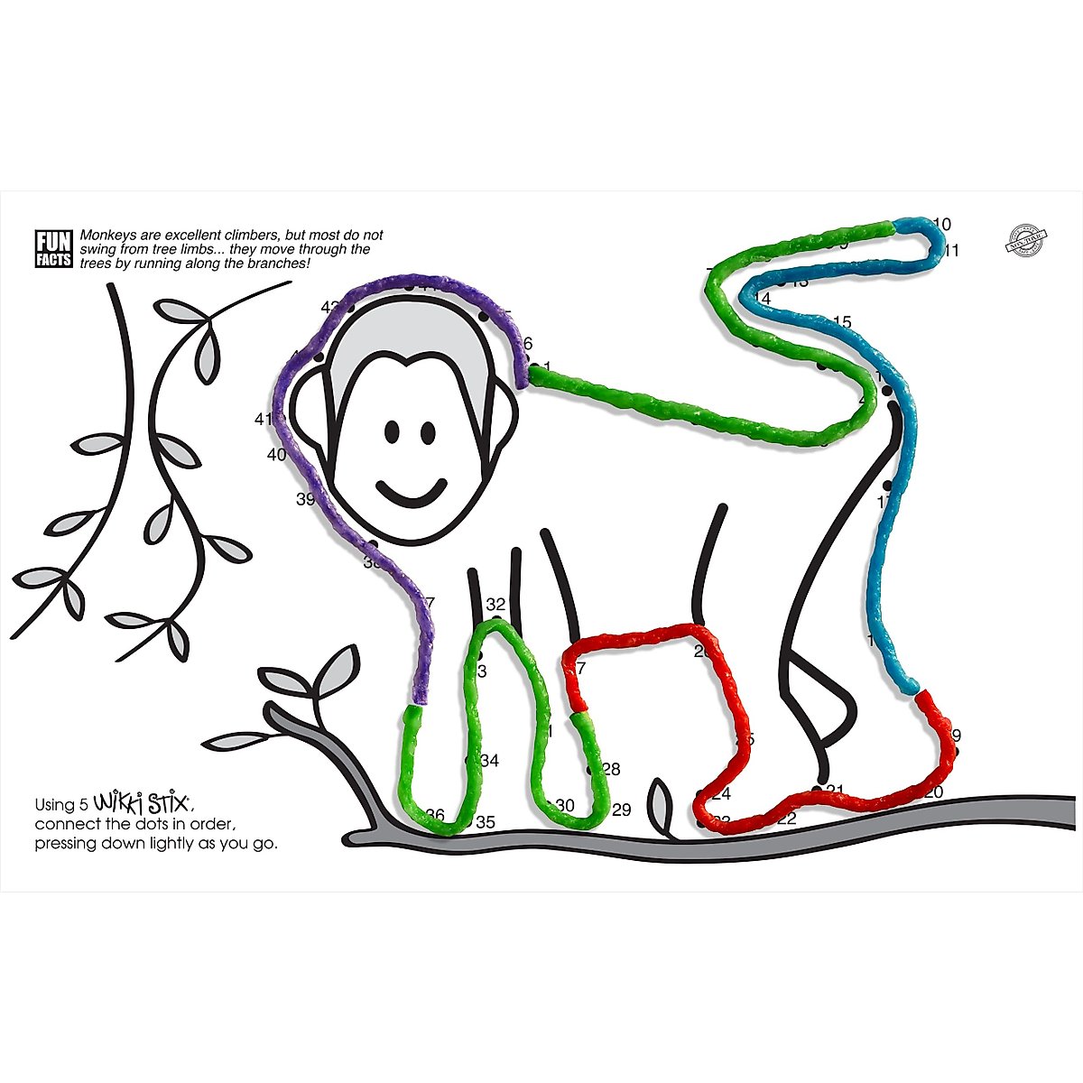 WIKKI STIX Animal Activity Pak - Features 12 Zoo Animals with Hands-on Activity and Fun Fact on Each, Made in The USA! Multiple Colors !