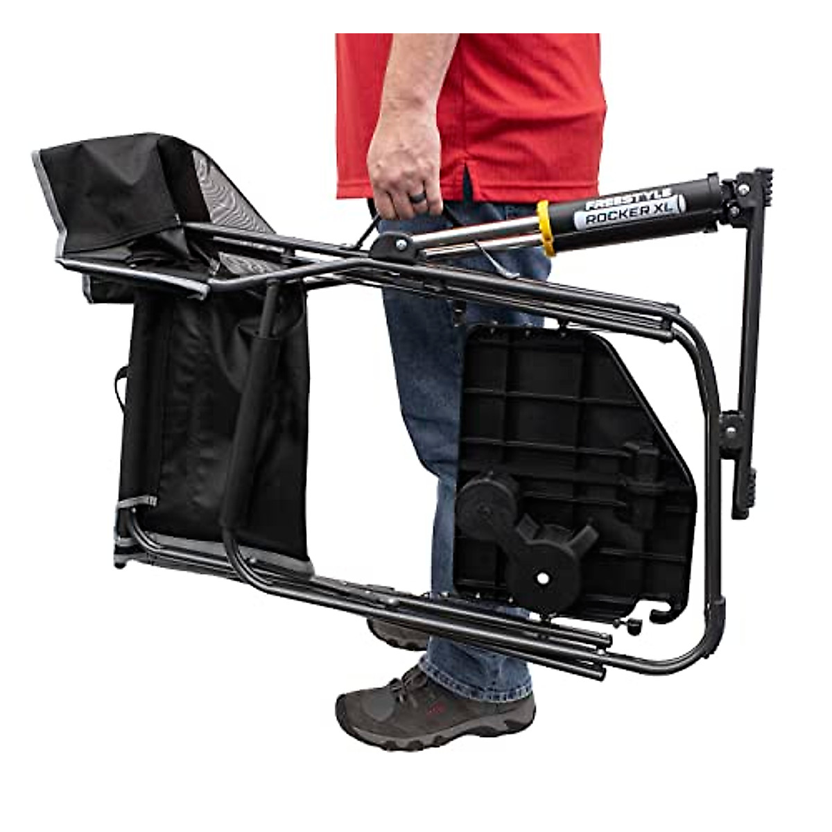 GCI Outdoor Freestyle Rocker XL Portable Folding Rocking Chair, Outdoor Camping Chair with Side Table, Aluminum