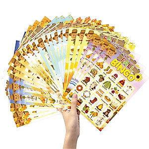 Fall Bingo Game for Kids 24 Players Happy Harvest Thanksgiving Party Game Supply