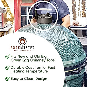 Big Green Egg Compatible Rain Cap & Adapter - Fits to Medium, Large, XL & 2XL Big Green Egg - Works With Older Pinwheel Chimney Tops and BGE's New Slide Top - CHIMNEY TOP NOT INCLUDED