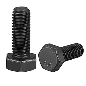 M14-2 x 70mm Carbon Steel Grade 8.8 External Hex Head Screw Bolts Metric Thread Hexagon Bolts Fastener for Hardware Furniture Machinery Black 4pcs