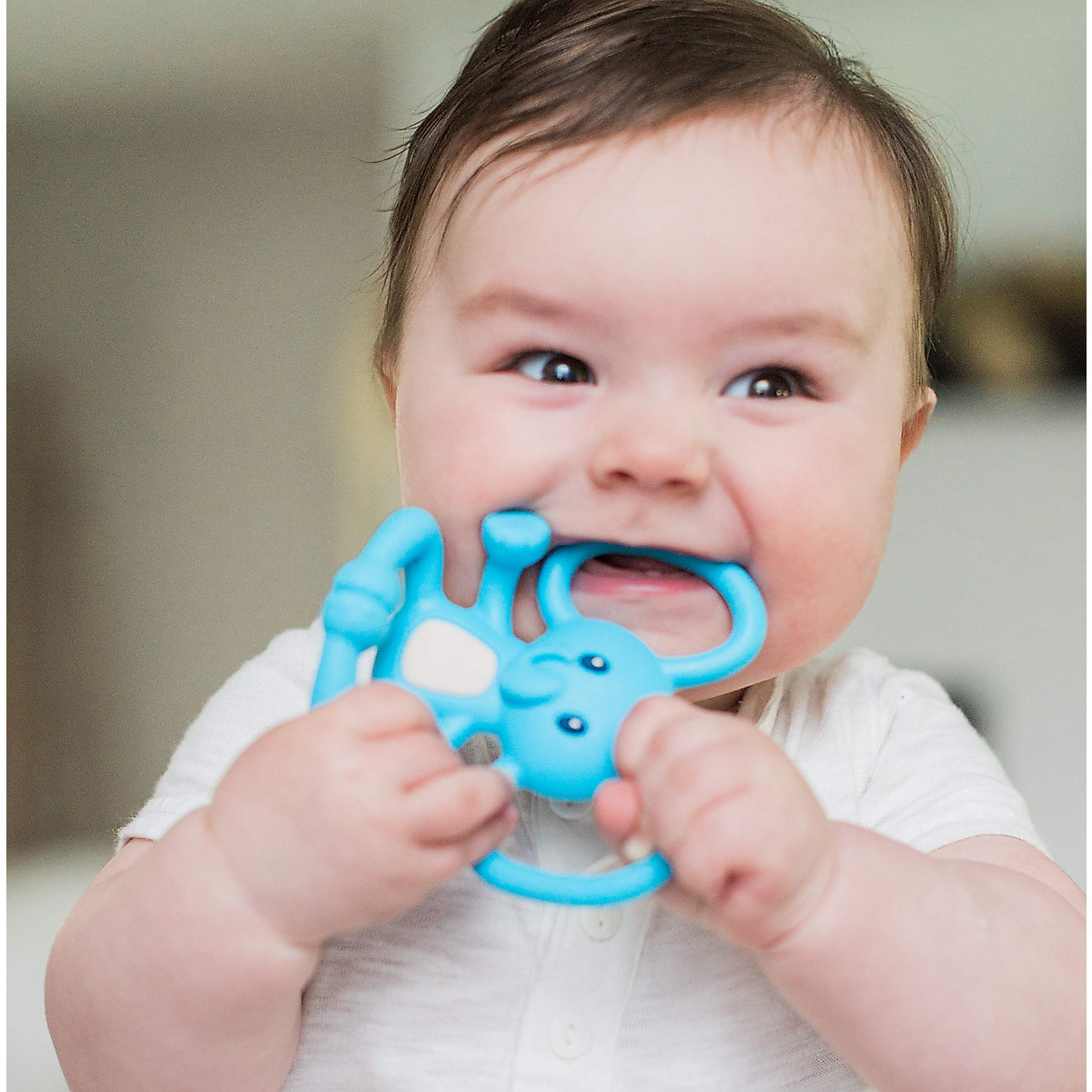 Nuby Yogis All Silicone Soothing Teether, Monkey