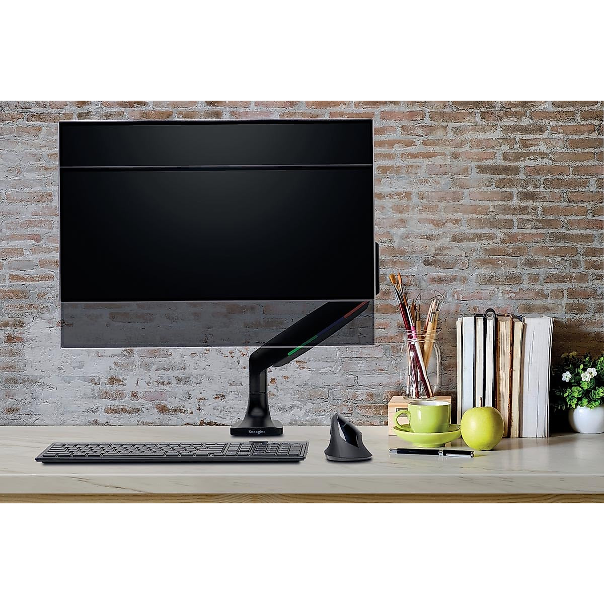 Kensington Single Monitor Arm with Vesa Mount, Adjustable Gas Spring Desk Monitor Arm, SmartFit® One-Touch Heavy Duty Monitor Stand for Ultrawide Monitors Up to 34 Inches, 19.8lbs - Black (K59600WW)