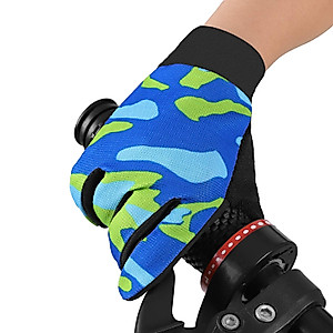 Accmor Kids Cycling Gloves, Kids Fishing Gloves, 4-10 Years Boys Girls Kids Sport Gloves, Breathable Non-Slip Full Finger Gloves for Child Cycling Climbing Riding Biking Outdoor Sports