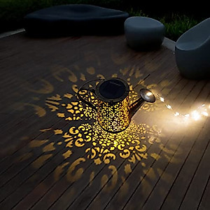 Anordsem Solar Watering Can Lights,Hanging Solar Waterfall Lights Waterproof Outside Decorations Decor for Yard Porch Lawn Backyard Landscape Pathway Patio Gifts for Mom Grandma Women Birthday