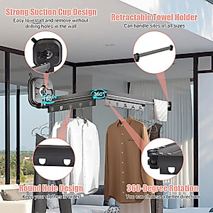 Clothes Drying Rack, Laundry Drying Rack, Wall Mounted Drying Rack, Collapsible Hanging Organize, Suction Cup Retractable Drying Rack Clothing for Balcony Laundry Bathroom