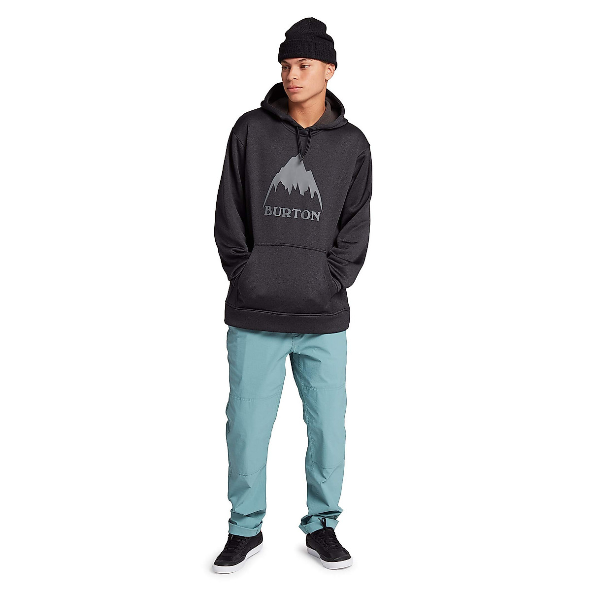 Burton Mens Oak Pullover, True Black Heather New, Large