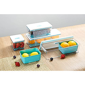 Storage Containers Fridge Organizer for Vegetable Fruit Veggie and Berry Refrigerator Organizer Bins with Lids Produce Saver 3 Packs Pink