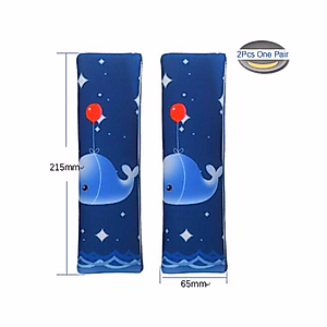 JBBERTH Auto Car Seat Belt Covers Shoulder Pads 2Pcs One Pair (Whale)
