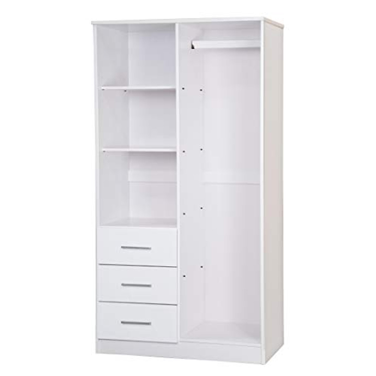 Palace Imports Metro 100% Solid Wood Wardrobe with Mirror, White
