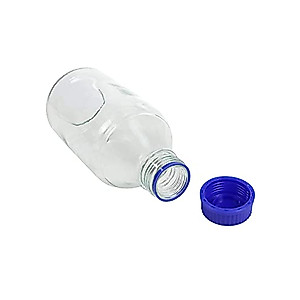 Moonetto 4 Pieces 1000ml Graduated Round Media/Storage Glass Bottle With GL45 Blue Polypropylene Screw Cap
