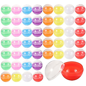 GANAZONO Small Round Capsules 60pcs 45mm Vending Machine Capsules Empty Round Colored Capsules Gumball Machines Small Containers for Christmas Prizes Party Favors
