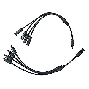 KRXNY PV Solar Panel Cable Wire Connectors Adapter Y Branch 1 To 4 Parallel M/FFFF & F/MMMM 1 Pair