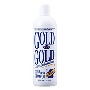 Chris Christensen Gold on Gold Color Treatment Dog Shampoo, Groom Like a Professional, 16 oz