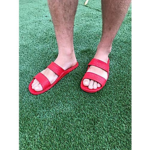 J-Slips Mens Hawaiian Jesus Sandals in 6 Cool Colors - Big Men Sizes (Red M9.5)