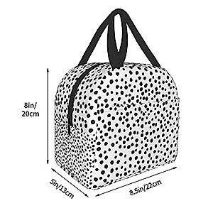 Algranben Polka Dot Lunch Bags for Teen Women Insulated Aesthetic Lunch Box Thermal Tote Cooler