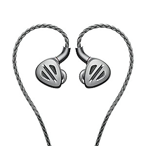 FiiO FH9 Headphones Earphone Wired High Resolution Over-The-Ear 1DD+6BA Detachable Cable Deep Bass Comes with 2.5/3.5/4.4mm Swappable Plugs for Smartphone/PC/Players/Home Audio(Titanium)