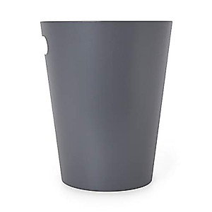 Umbra Woodrow, 2 Gallon Modern Wooden Trash Can Wastebasket or Recycling Bin for Home or Office, Dark Gray
