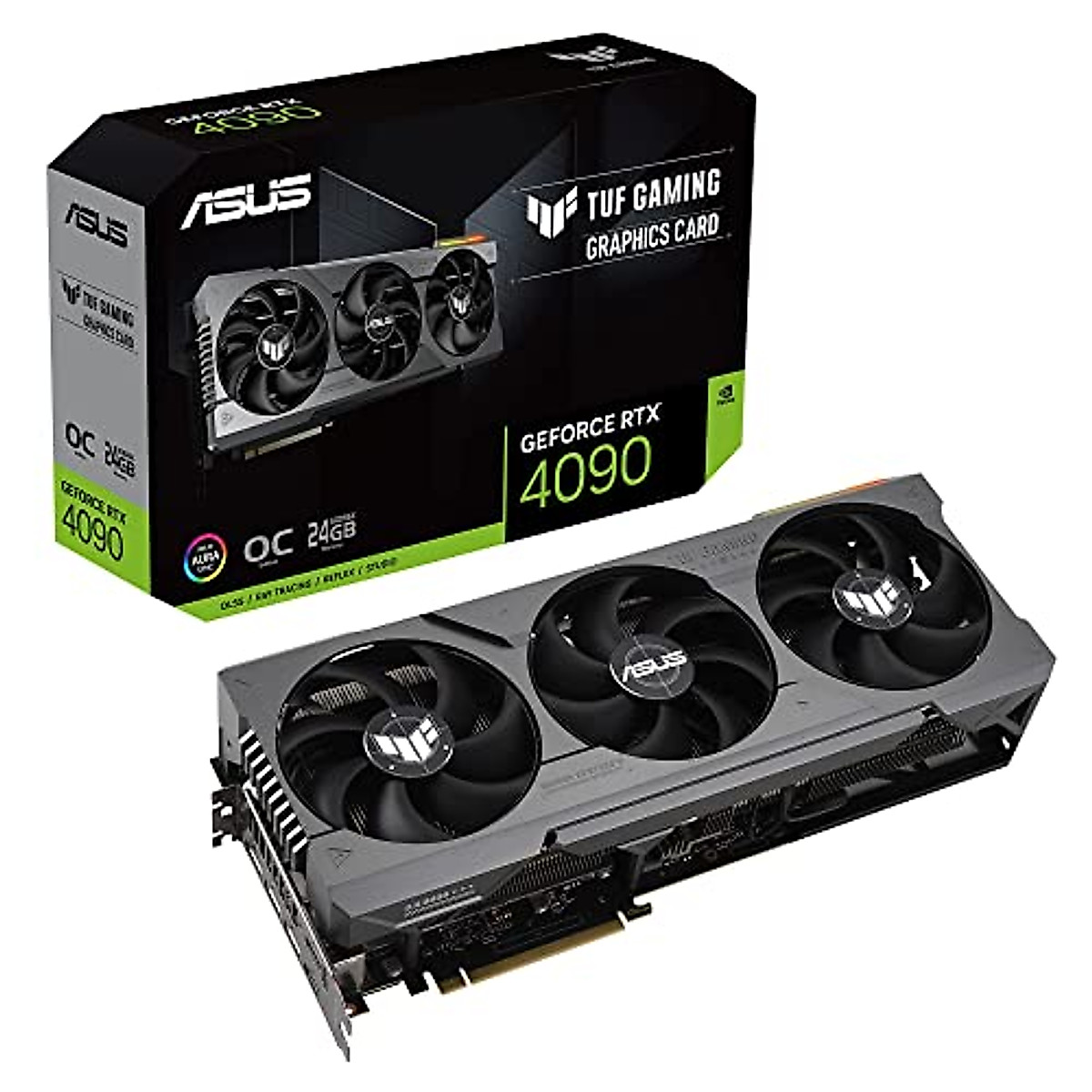 ASUS TUF GAMING NVIDIA GeForce RTX 4090 OC Edition Gaming Graphics Card (24GB GDDR6X, PCIe 4.0, HDMI 2.1a, DisplayPort 1.4a, Dual Ball Bearing Axial Fans)