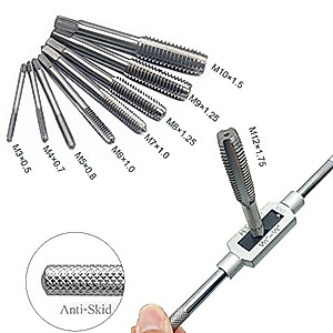 20 PCS Tap and Die Set - Metric Size M3, M4, M5, M6, M7, M8, M9, M10, M12 Tap Set and Die Set Threads Tapping Threading Tool Kit with Wrench Handle, Storage Box