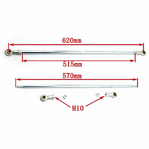 DDBESSIC Go Kart Steering Kit, 640mm Front Steering Wheel Gear Rack Joint Tie Rod & Wheel Assembly Rack Adjustable for DIY 168cc Go Kart UTV ATV Retrofit Replacement