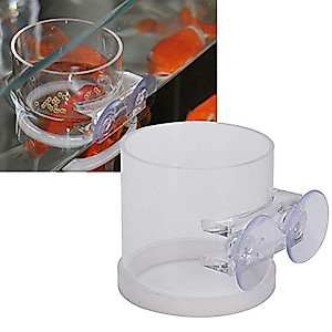 Fish Tank Suction Cup Feeder Acrylic Transparent Fish Ring Food Feeder Clear Fish Feeding Ring with Anti-Collision Strip for Aquarium Fish Tank
