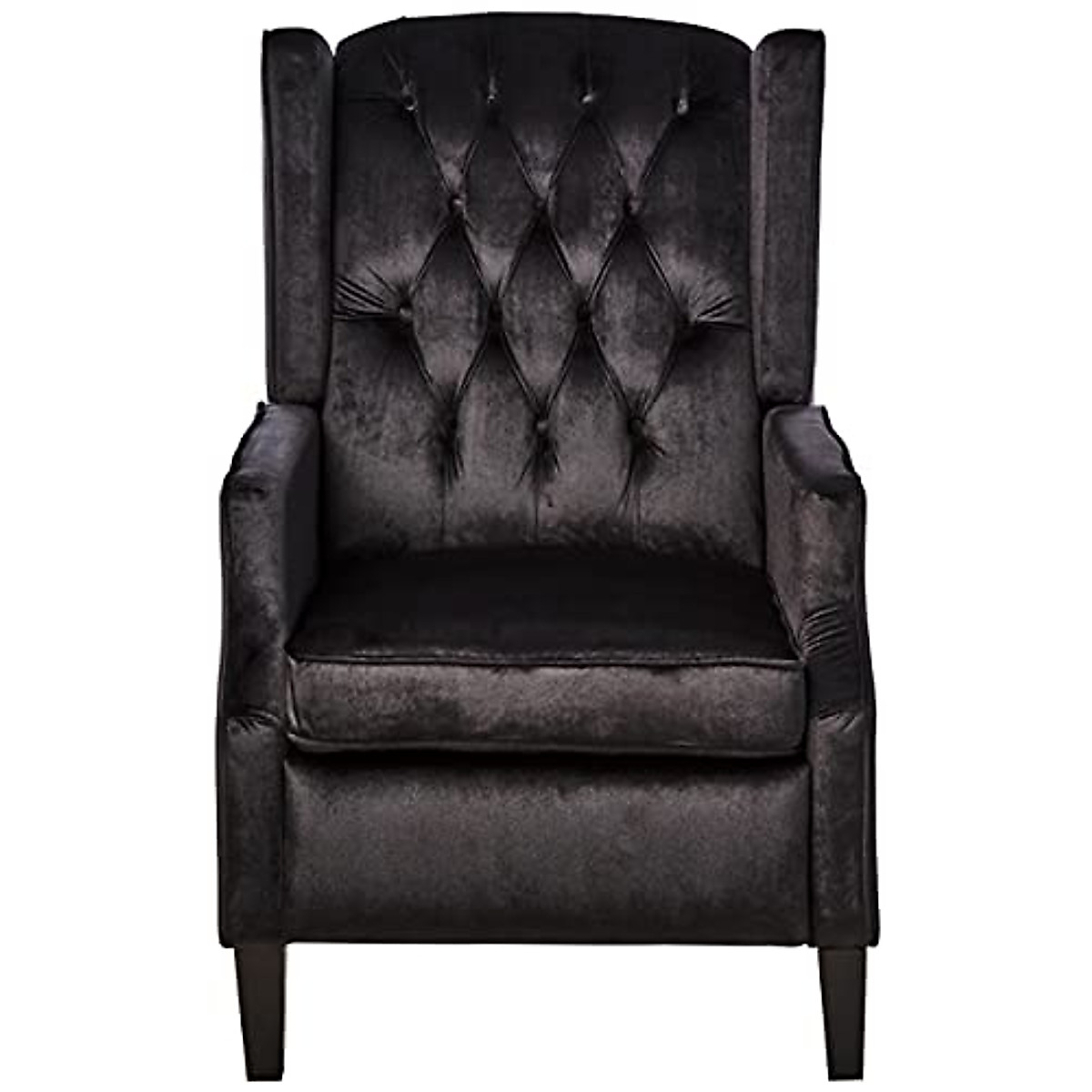 Christopher Knight Home Diana Wingback Recliner, Black + Dark Brown