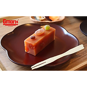 Gmark Bamboo Forks 3.5 Inch 110pc, Mini Food Picks/Bamboo Fruit Picks/Mini Cocktail Forks/Party Forks/Buffet Mini Forks/Two Prongs Cocktail Picks for Appetizer, Cocktail, Pastry, Dessert. GM1031A