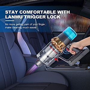 LANMU Trigger Lock Compatible with Dyson V6 V7 V8 V10 V11 V15 Detect Absolute Animal Motorhead Vacuum Cleaner, Power Button Attachments, Free Your Finger (Not for Outsize)