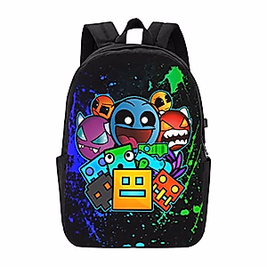 Pompomlam Geo-Me-Try Da-Sh Laptop Backpacks 17 Inch Business Travel Backpack With Usb Port Computer Bag