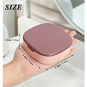 Unaikoo Travel Jewelry Organizer, Small Jewelry Box with Mirror, Plastic Lipstick Jewelry Organiser Box To Girl Women,Mini Jewerly Storage Holder for Earrings,Ring, Necklaces(Pink)