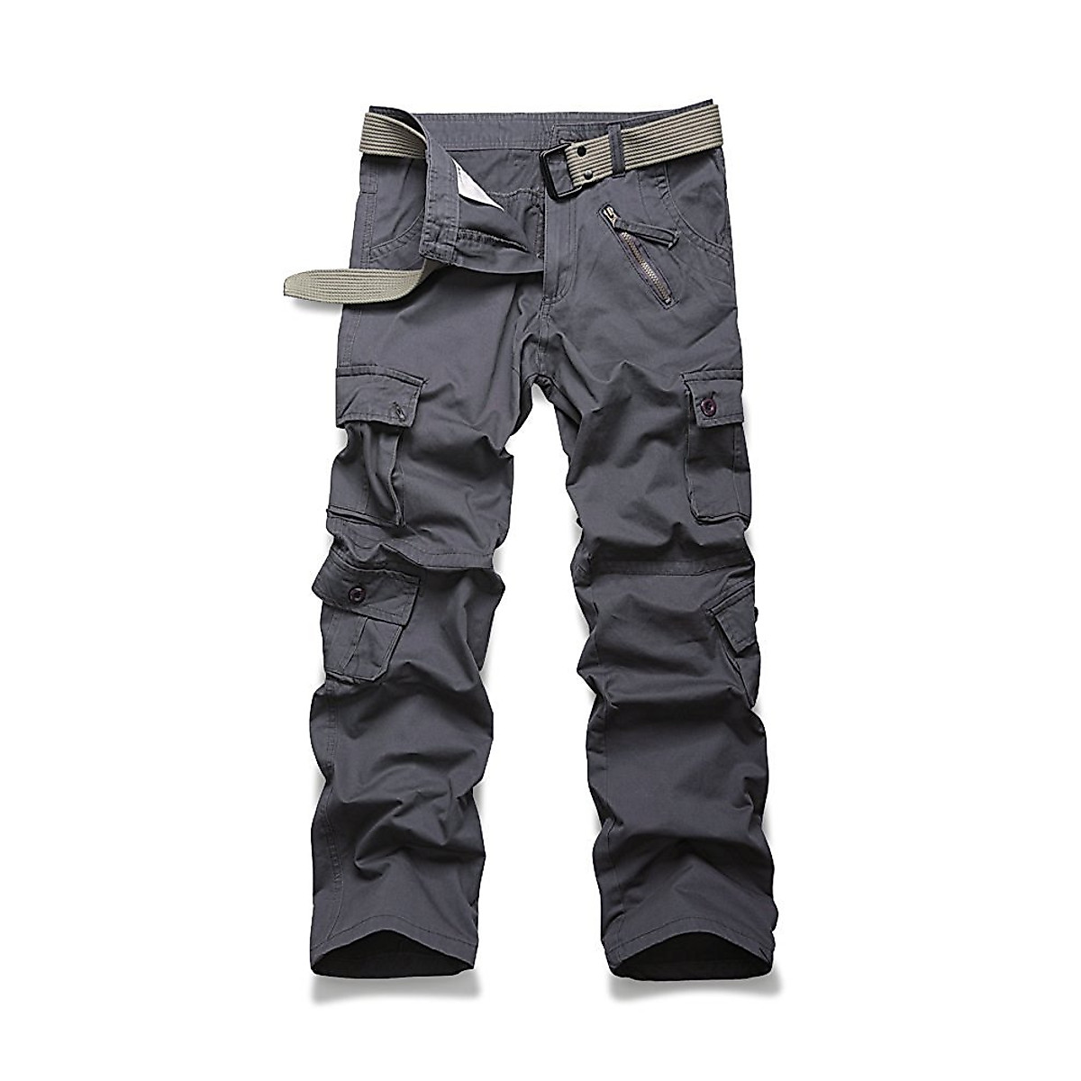 Women's Cotton Casual Military Army Cargo Combat Work Pants with 8 Pocket Grey US 8