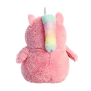 Aurora® Playful Pompom Penguin™ Unicorn Stuffed Animal - Vibrant Companions - Endless Fun - Pink 7 Inches