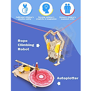 Poraxy 6 in 1 STEM Toys for Kids Ages 8-12, STEM Kits, 3D Wooden Puzzles, Educational Science Projects Building Model Kits, Birthday Gifts for Boys and Girls Ages 7 8 9 10 11 12 13 Years Old