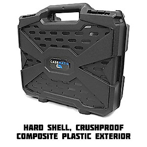 CASEMATIX Travel Case Compatible with Xbox One X - Hard Shell Carrying Case with Protective Foam Compartments for Console, Controller, Power Adapter, Games and More Accessories