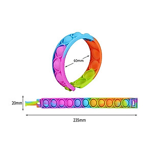 30 Pcs Pop Bracelet Bubble Fidget Toys for Party Favors, Hand Finger Silicone Wristband Bulk for Student Classroom Prizes, Goodie Bag Fillers Stuffers Birthday Christmas Valentine Gifts for Kid