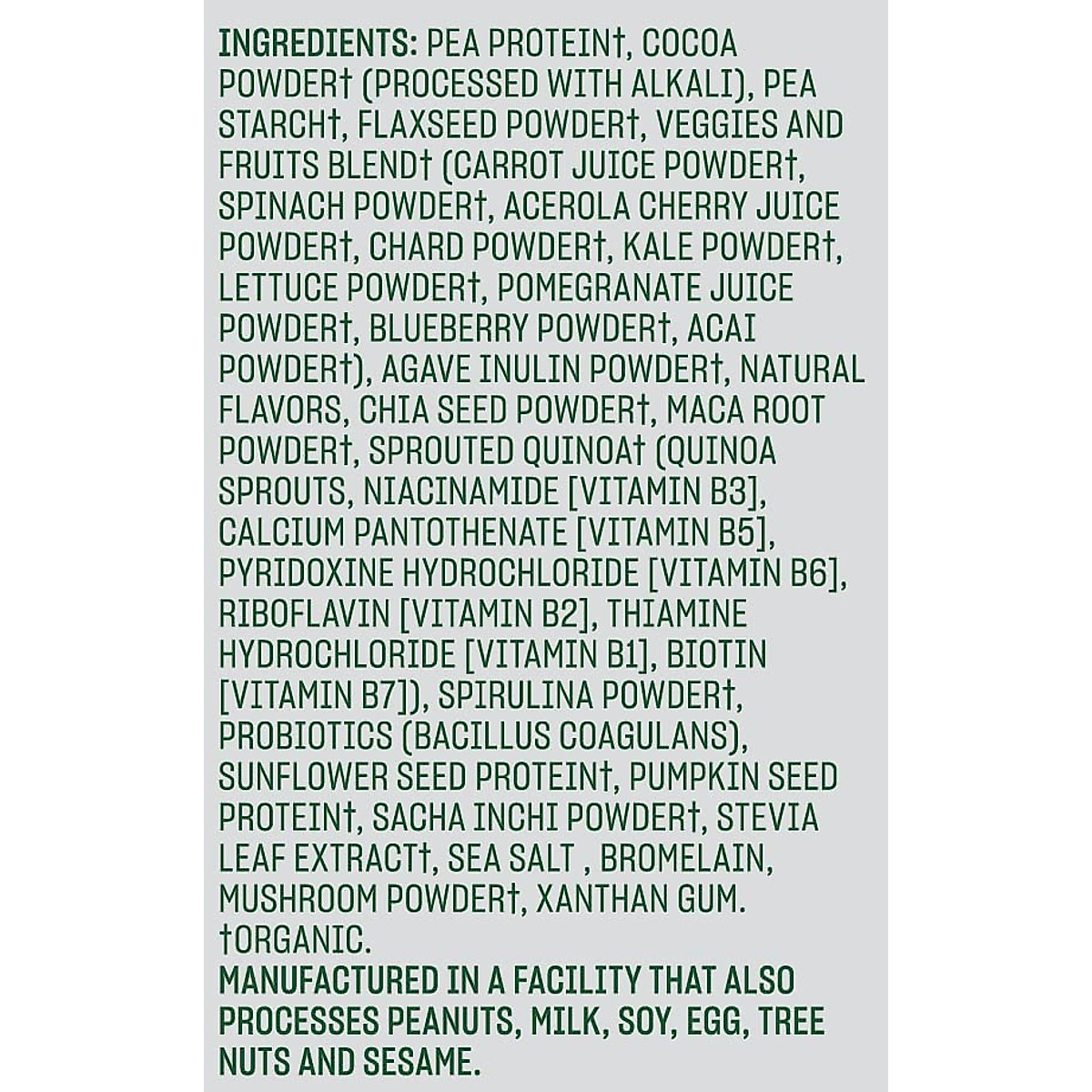 Vega Organic All-in-One Vegan Protein Powder, Chocolate - Superfood Ingredients, Vitamins for Immunity Support, Keto Friendly, Pea Protein for Women & Men, 14.7 oz (Packaging May Vary)