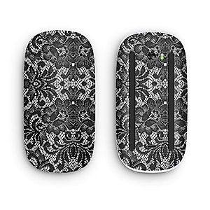 Design Skinz Black and White Lace Pattern V108 Vinyl Decal Compatible with The Apple Magic Mouse 2 (Wireless, Rechargable) with Multi-Touch Surface