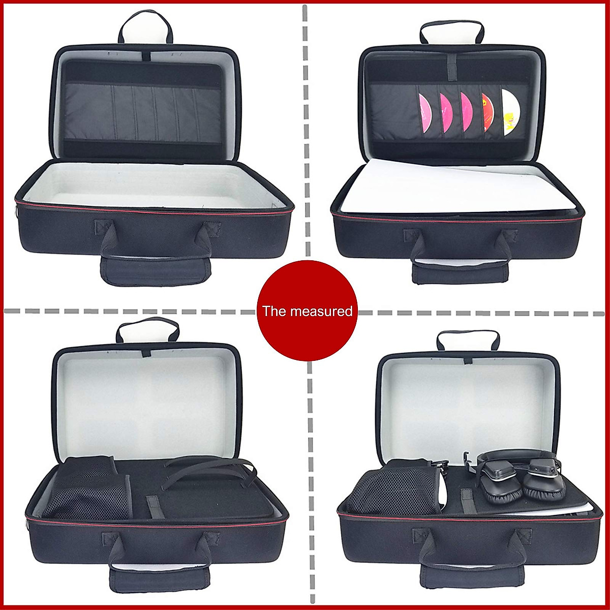 Storage Carry Case Bag for PS5 Consoles Controller Cable Travel Bag, Large Capacity PS5 Bag Shoulder Handbag, Waterproof Portable for Playstation Controller, PS5 Games, Gaming Headset, and Gaming Accessories (Black)