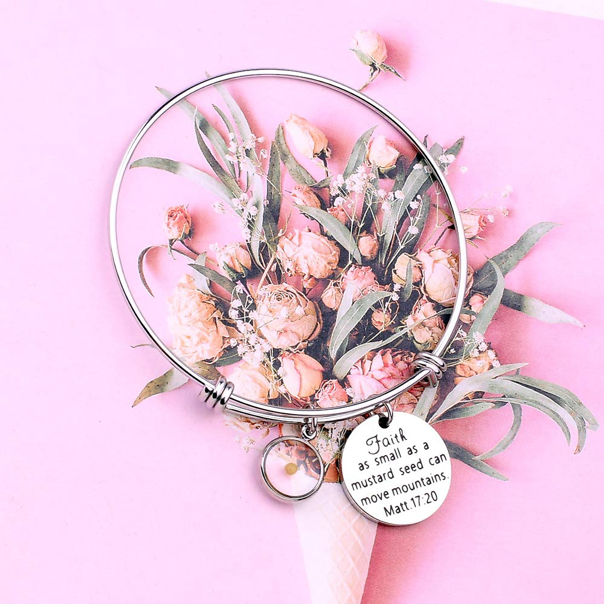 Faith Mustard Seed Bracelet Faith Jewelry Christian Inspirational Gift, One Size, Metal