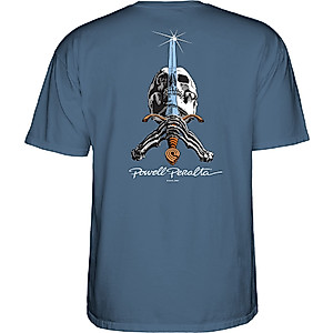 Powell Peralta Skull & Sword T-Shirt, Indigo Blue, Medium