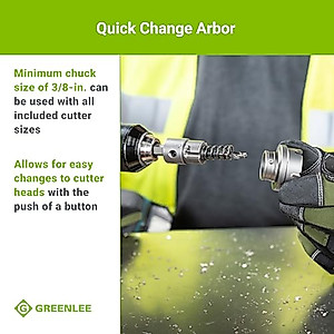 Greenlee 660 6-Piece Quick Change Carbide-Tipped Hole Cutter Set, 7/8" - 2"