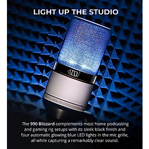 MXL 990 Blizzard Cardioid Condenser Microphone for Vocals and Guitars Bundle with Blucoil 20-FT Balanced XLR Cable, Pop Filter, Adjustable Microphone Tripod Stand, and 4X 12 Acoustic Wedges
