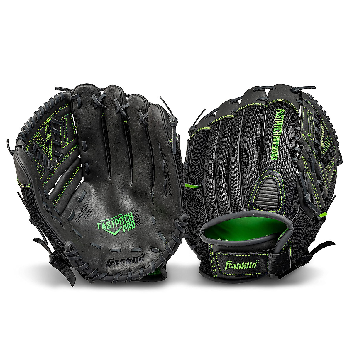 Franklin Sports Softball Glove - Windmill Fastpitch + Slowpitch Softball Glove - Green Softball Mitt - Right Hand Throw Adult + Youth - 13", Lime