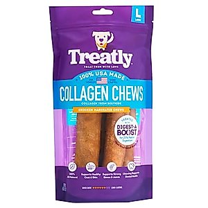 Treatly USA Collagen Rolls 9-10" Dog Chew Treats - Chicken Marinade Flavor, 4 Count/1 Pack