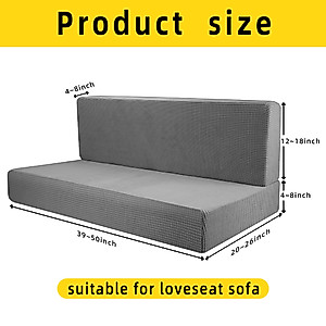 Tlswshsy RV Dinette Cushion Covers-Stretchable Loveseat Sofa Furniture Protector -Elastic Camper Cushion Slipcoversfor RV Camper Car Bench (Grey)